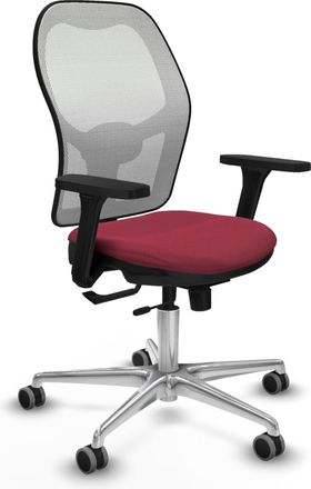 Piqueras y Crespo Ergonomischer Stuhl mit 3D-Armen, h&ouml;henverstellbare Lendenwirbelst&uuml;tze, ausgestattet mit Syncro/Traslack und Schaumstoff, Rollen 65 mm, Parkett, Wei&szlig;/