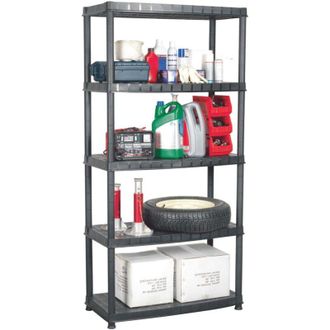 vidaXL vidaXL &Eacute;tag&egrave;re de rangement &agrave; 5 niveaux Noir 85x40x185 cm Plastique