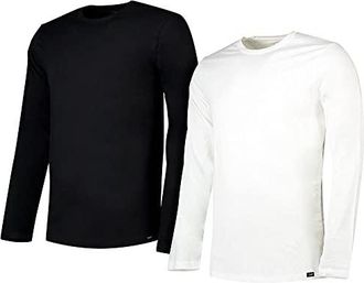 Lee Twin Pack Crew T-shirt Homme, Noir/Blanc (Multicolore), S (Lot de 2)