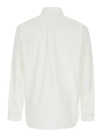 Burberry Mens White Classic Collar Shirt With Logo Cotton