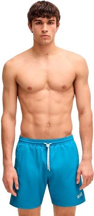 BOSS Herren Starfish Badeshorts mit Kontrast-Logo Türkis XL