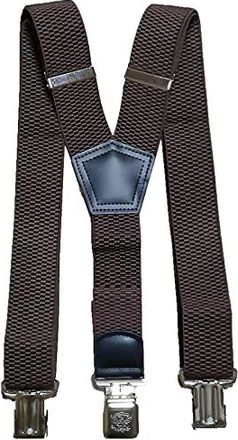 Miobo Bretelles en X ou en Y de 4 cm de large avec 3 ou 4 pinces Convient pour homme et femme Coloris au choix - Marron - Taille Unique