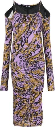 Versace Jeans Couture Femme, Robes, Violet, Taille: 38 FR Stretch Viscose Midi Dress