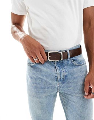 Levi's Wendbarer Lederg&uuml;rtel in Schwarz/Braun mit Logo-Schnalle-Multi