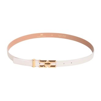 Elisabetta Franchi Femme, Accessoires, Beige, Taille: L Ceinture en cuir synth&eacute;tique avec logo 3D