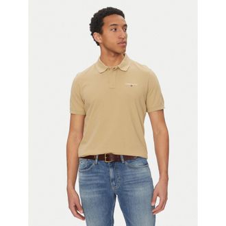Tommy Jeans Poloshirt Linear DM0DM20914 Beige Regular Fit
