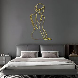 Generic Moderne minimalistische Metallwandkunst Linie, Wanddekoration f&uuml;r Frauen, Dekoration des weiblichen K&ouml;rpers, abstraktes Motiv f&uuml;r Wohnzimmer, Schlafzi