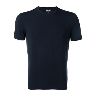 Giorgio Armani Rundhals-T-Shirt - - Tops - Herren - Blau - M
