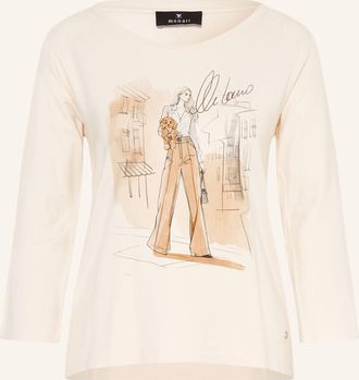 Monari Monari Shirt Mit 3/4-Arm Und Schmucksteinen weiss