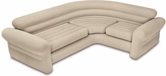 Intex [NEUWERTIG] B-Ware Intex Aufblasbares Sofa Eck Sofa Couch Luftsofa Schlafsofa Schlaffunktion Beige
