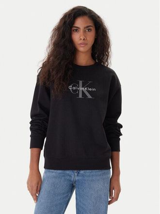 Calvin Klein Jeans Sweatshirt Monologo LV047B234G Schwarz Regular Fit