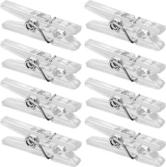 Vosarea 50 Stücke Frühling Hängende Clips Mini Wäscheklammern Durchsichtig Kunststoffklammern Mini Fotoklammern Durchsichtig Klein Wäscheklammern für Fotos Au