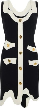 Moschino Asymmetrisches Kleid mit dekorativen Taschen - - Dresses - Damen - Schwarzk - S