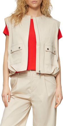 s.Oliver Twill-Weste im Relaxed Fit mit Raffungs-Details