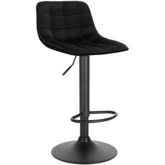 Woltu Woltu - 1 x Tabouret de Bar en velours et m&eacute;tal, Chaise de comptoir r&eacute;glable en Hauteur et Rotatif, Vert Fonc&eacute;