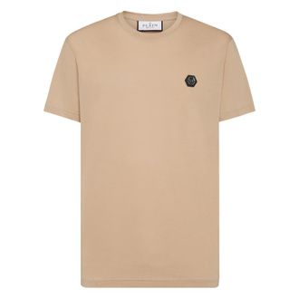 Philipp Plein T-Shirt Rundhalsausschnitt Basic - - Tops - Herren - Beige - 4XL