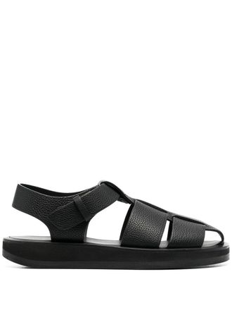 The Row sandales Fisherman en cuir - Noir