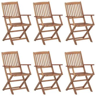 vidaXL Vidaxl - Klappbare Gartenst&uuml;hle 6 Stk. Massivholz Akazie