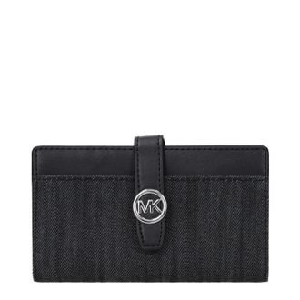 Michael Kors Greenwich Femmes Portefeuille en tissu noir