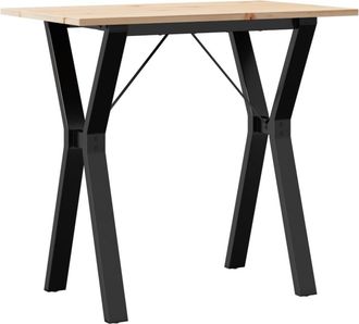 Generic Esstisch mit Naturholzplatte und Schwarzem Metallrahmen, Quadratischer K&uuml;chentisch Im Industriestil, Anwendbar f&uuml;r Kleine R&auml;ume, Fr&uuml;hst&uuml;cksecken und E