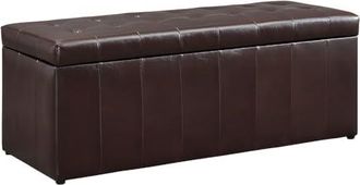 Vente-Unique Banc Coffre de Rangement CONCIERTO en Simili - Marron