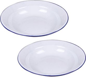 BESPORTBLE 2 St&uuml;ck Vintage Emaillegeschirr Emaillierte Haushaltsschalen 18cm Aufbewahrungs und Suppenschalen Glatte Oberfl&auml;che Retro K&uuml;chensch&uuml;ssel f&uuml;r Zuhause u