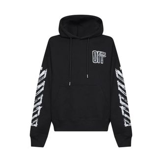 Off-white Homme, Sweatshirts et sweats &agrave; capuche, Noir, Taille: S Sweat &agrave; capuche avec imprim&eacute; croquis de fl&egrave;che
