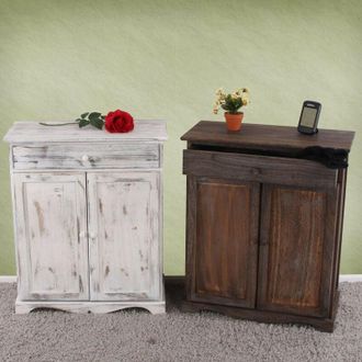 Mendler Mendler - Commode / table dappoint / armoire, 66x33x78cm, shabby, vintage, blanc