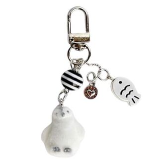 Generic Porte-cl&eacute;s pingouin mignon avec pendentif en forme de sac &agrave; dos avec design 3D Arctic Glacier Series Cartoon porte-cl&eacute;s pour sac &agrave; fermeture &eacute;clair ca