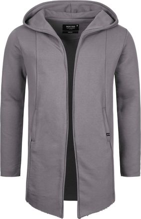 Indicode Herren Brekstad Oversize Sweatjacke mit Kapuze aus Baumwolle | Sweater M&auml;nner Pewter, XXL
