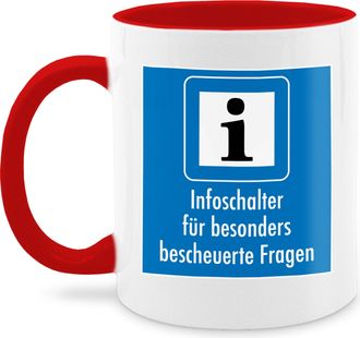 Shirtracer Tasse Tassen 325ml - Kollegen - Infoschalter für besonders bescheuerte Fragen | Infoschalter für dumme Fragen | Scherzartikel Büro | Lustiges Geschenk