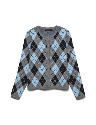 Vero Moda Damen Vmgiorgia Ls O-Neck Cardigan Ga, Medium Grey Melange, Small