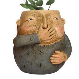 Generico Blumentopf mit M&auml;dchengesicht, einzigartiger Blumentopf mit eingeklemmter Nase, f&uuml;r Sukkulenten und Luftpflanzen, dekorativer Make-up-Pinsel-Organizer