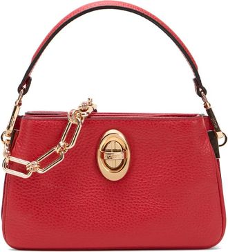 Oltre Femme, Sacs, Rouge, Taille: ONE Size Sac en cuir v&eacute;ritable avec cha&icirc;ne d&eacute;corative