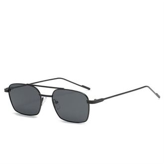 Generic Lunettes De Soleil &Agrave; Petite Monture En M&eacute;tal For Hommes, For Sports Plein Air Et Conduite(Black)