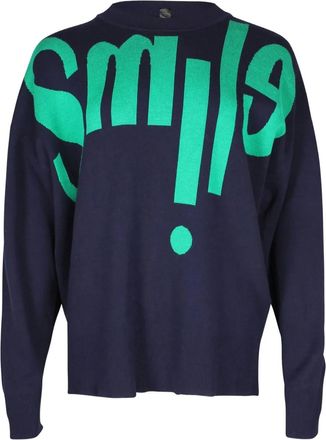 Sandro Jacquard-Pullover mit Stickerei - Blau