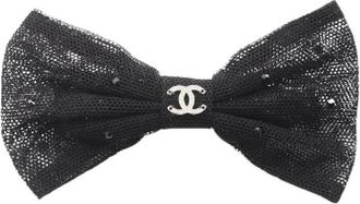 Chanel Pre-owned Coco Mark Ribbon Barrette - Femme - Pre-owned - Noir - Taille: ONE Size