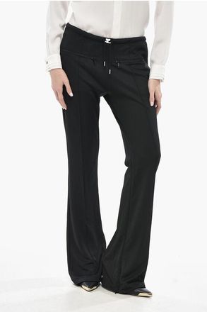 Courr&egrave;ges Jersey Bootcut Trousers with Drawstring Waist size M
