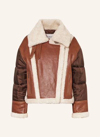 BA&SH Ba&Sh Lederjacke Explora Mit Kunstfell braun
