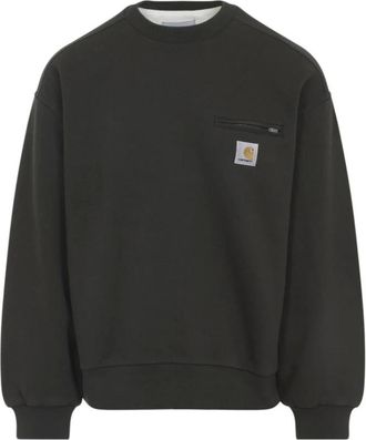 Carhartt Work in Progress Homme, Sweatshirts et sweats &agrave; capuche, Vert, Taille: S Chest Pocket Crewneck SweaT-shirt