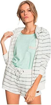 Roxy Perfect Wave Stripes - Zip-Up Hoodie for Women - Sweat &agrave; Capuche zipp&eacute; - Femme - Blanc