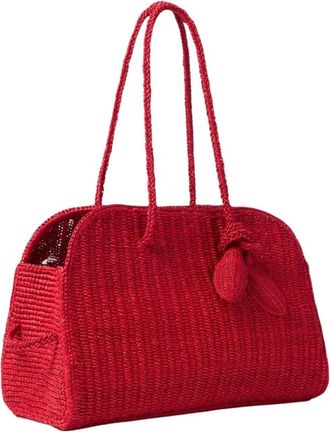 Jacquemus Femme, Sacs, Rouge, Taille: ONE Size Le Turismo Raphia