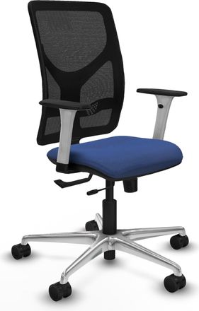 Piqueras y Crespo B&uuml;rostuhl mit wei&szlig;en und schwarzen Armlehnen, h&ouml;henverstellbare Lendenwirbelst&uuml;tze, ausgestattet mit Syncro/Traslack und Schneideschaum, Schwarz/Marin