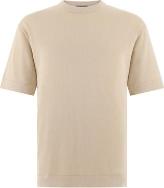 Boggi Milano Homme, Pulls, Beige, Taille: XL T-shirt Tricot en Coton Pima