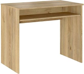 PEGANE Pegane - Table de bureau, meuble de bureau avec étagère coloris chêne Mauvella - Longueur 90 x profondeur 54 x hauteur 75 cm