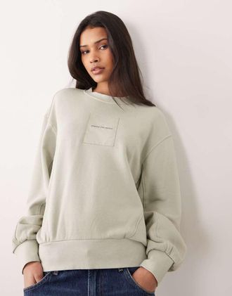 A|X Armani Exchange Sweat &agrave; logo - Cr&egrave;me-Blanc