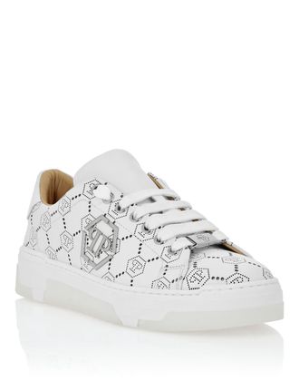 Philipp Plein Low Top Leather Skeakers Matte Monogram