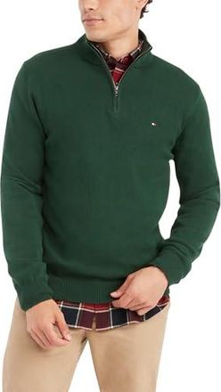 Tommy Hilfiger Pull &agrave; Manches Longues en Coton zipp&eacute; pour Homme, Hunter, Taille M