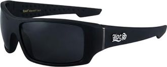 Locs Lunettes de soleil rectangulaires Hardcore Wrap 63 mm pour homme, Finition caoutchout&eacute;e noir mat, Large