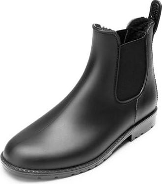 Dream Pairs Bottes de Pluie pour Femmes Imperm&eacute;ables Bottines Antid&eacute;rapante et Pratique Botte Douillette et Chaude,Size 41,Noir,SDRB2403W-E
